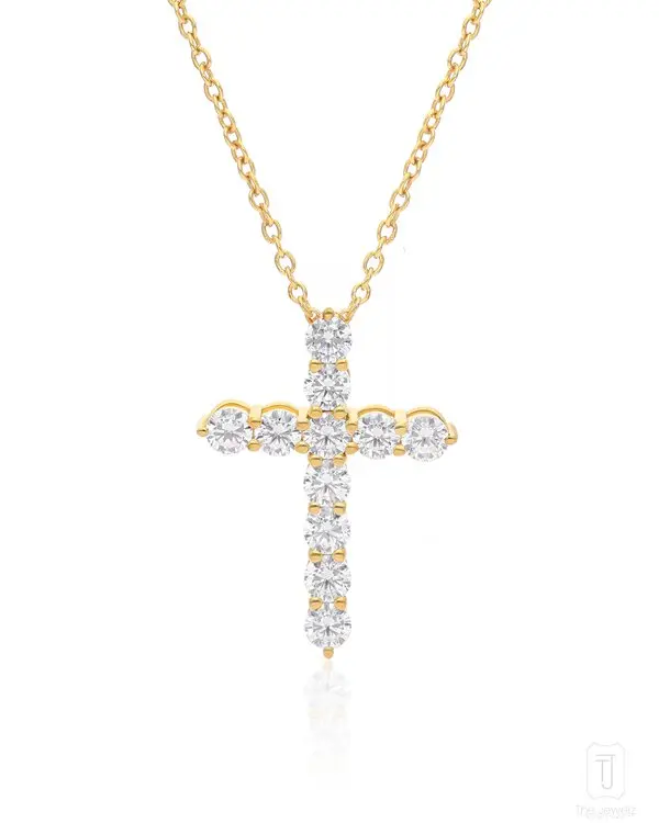 THE JEWELZ Celeste Crossline Necklace - Silver/yellow