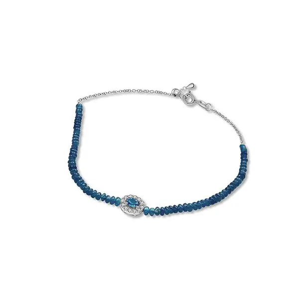 GENEVIEVE COLLECTION 18k Gold Sapphire And Diamond Bracelet - White