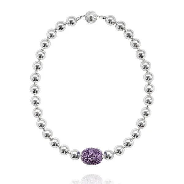SAULE LABEL Cassia Mystic Violet Necklace - Purple/silver
