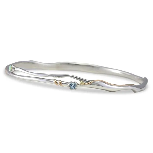 ISLA SILVER Topaz And Opal Bangle - Blue/white/silver