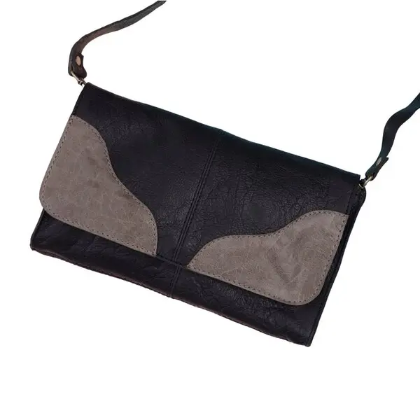 VIDA VIDA Leather Clutch Handbag - Black