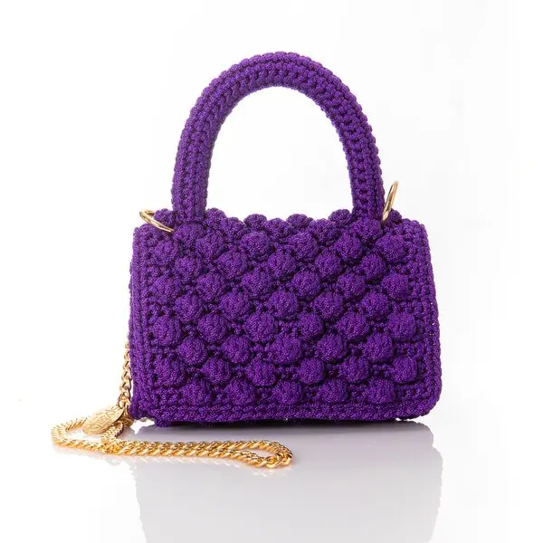 SPEIRA Mini Knitted Handle Shoulder Bag - Purple