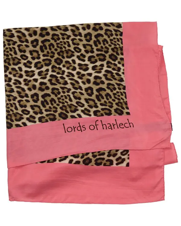 LORDS OF HARLECH Sapphira Leopard Printed Scarf - Brown