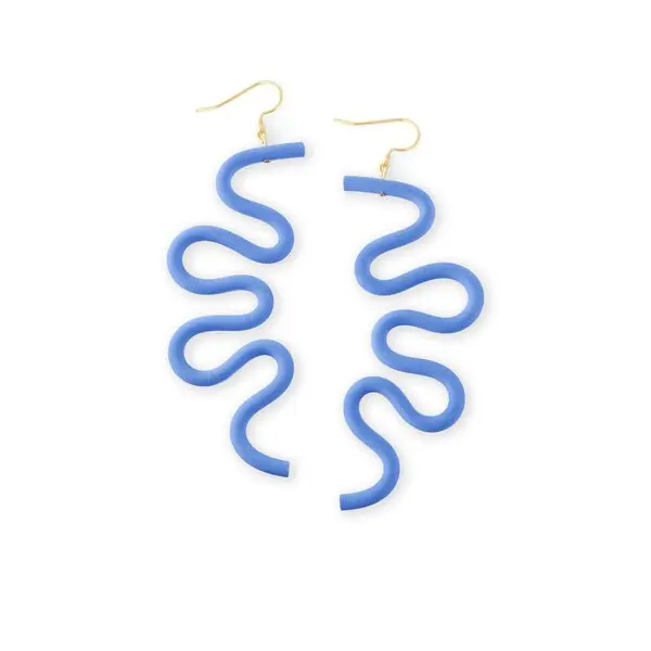 BY CHAVELLI Tube Squiggles Dangly Earrings - Blue