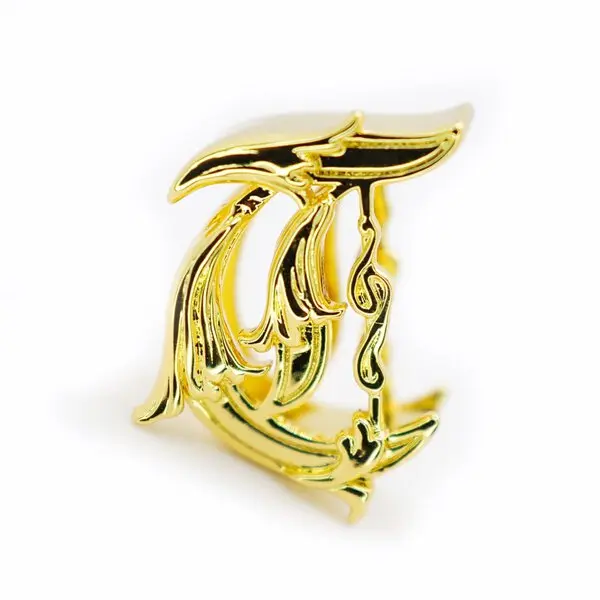 NUGGETS & KARATS Plated Letter T Gothic Charm - Gold