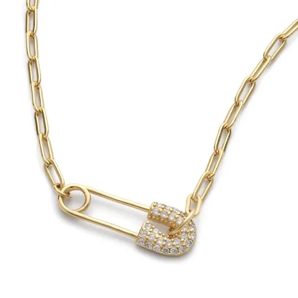 ELK & BLOOM Safety Pin Choker Necklace - Gold