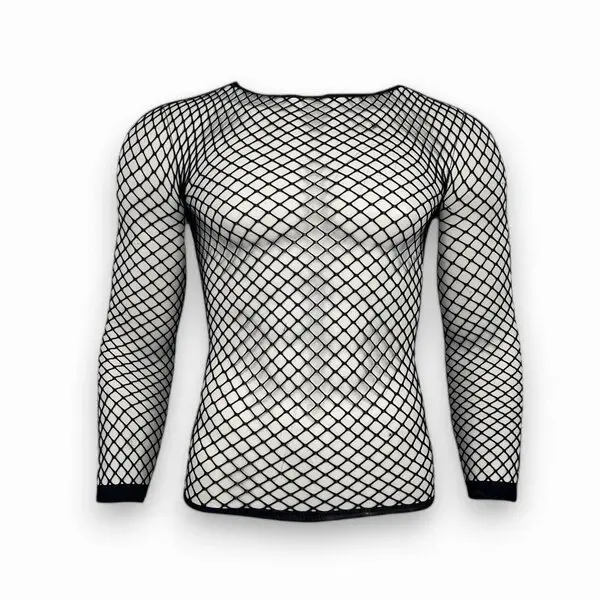 MONZLAPUR NEW YORK Mesh Crewneck Top