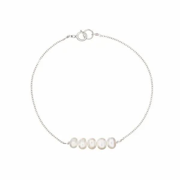 LILY & ROO Sterling Clustered Pearl Bracelet - Silver