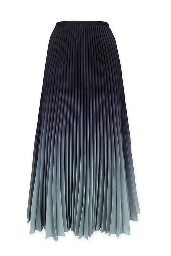 WILD COSMOS Kate Ombre Pleated Skirt - Green