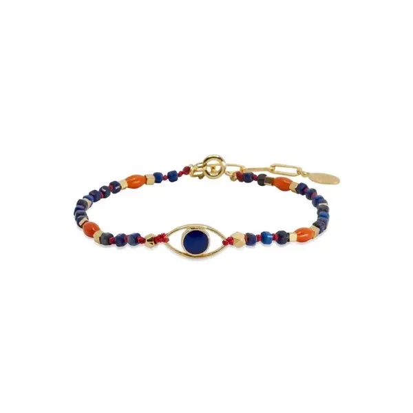 ATELIER PETITES PIERRES Lapis Lazuli And Coral Bracelet - Gold