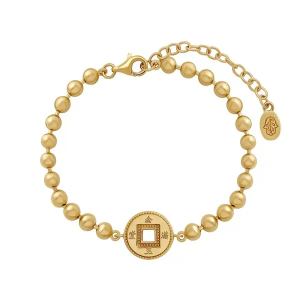 KARMA AND LUCK Radiant Fortune Lucky Coin Bracelet - Gold
