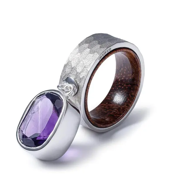 GERMAN KABIRSKI Lorelei Octagon Amethyst Ring - Purple/silver