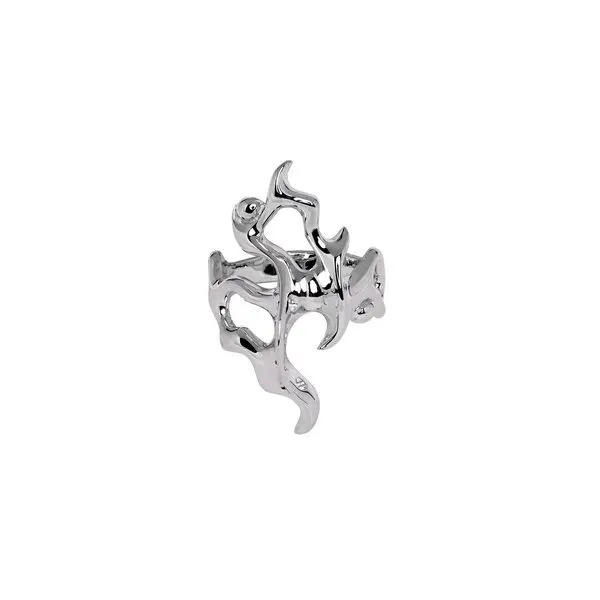 LUNA DELPHINE Serpent Statement Ring - Silver