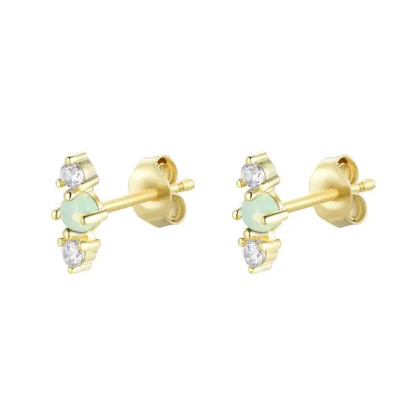 KAMARIA Stud Earrings Opal Cluster - Green