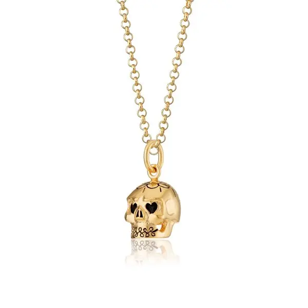 SCREAM PRETTY Skull Charm Belcher Chain Necklace - Gold