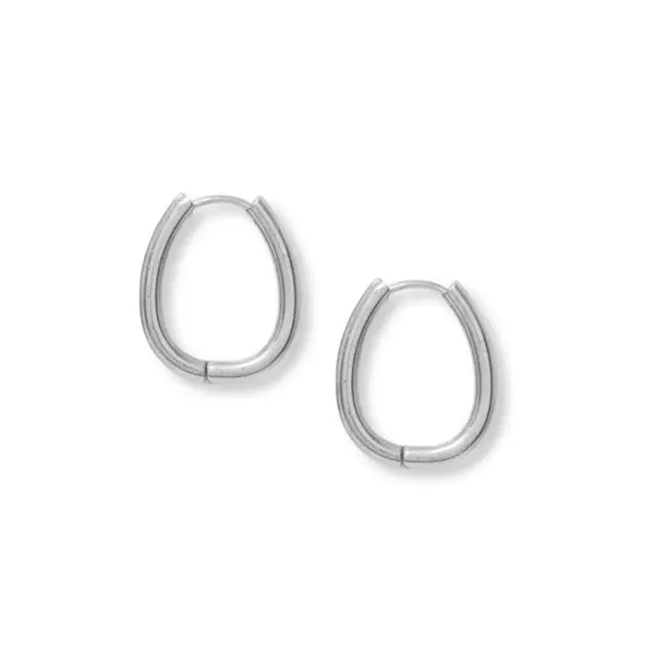 A WEATHERED PENNY Luna Hoop Earrings - Silver