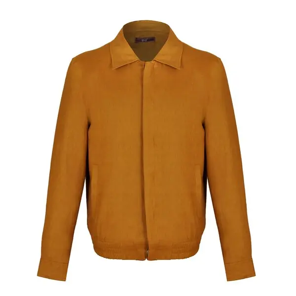 DAVID WEJ Hugo Linen Aviator Jacket - Yellow