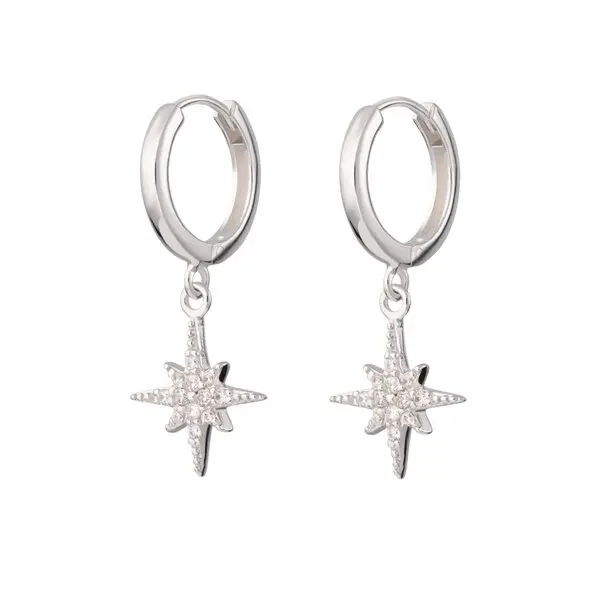 SCREAM PRETTY Starburst Hoop Earrings - Silver