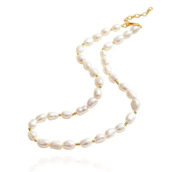 CLASSICHARMS Baroque Pearl And Gold Plated Beaded Necklace - White
