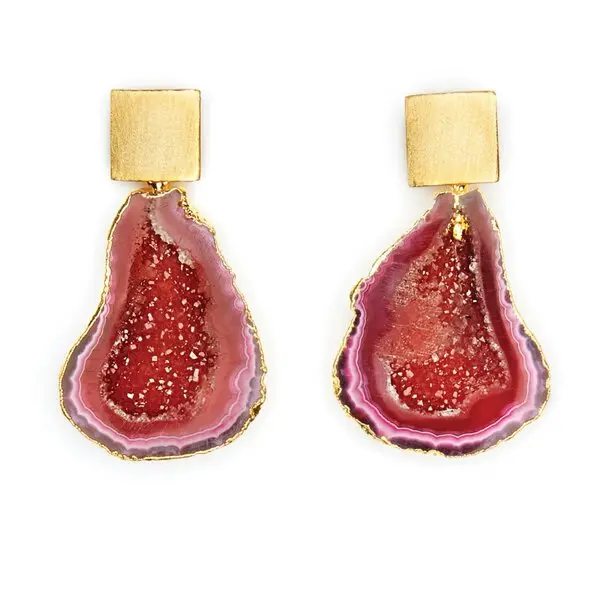 MAGPIE ROSE Rocks In The Sky Agate Earrings - Pink