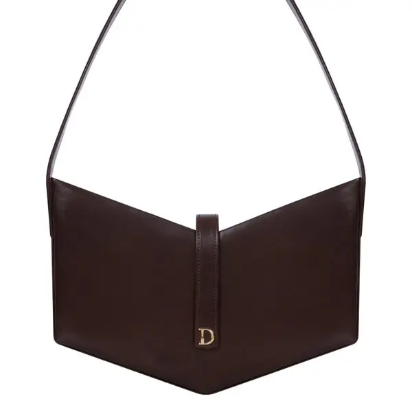 D’lueur Atelier Dublin Leather Bag With Gold Emblem