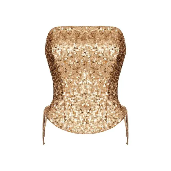 ELSAVA Sequin Corset - Gold