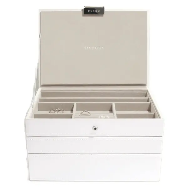 STACKERS Classic Stackable Jewellery Box Set Of Three - White