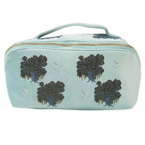 HOUSE OF MURPHY Embroidered Velvet Cosmetic Bag - Blue