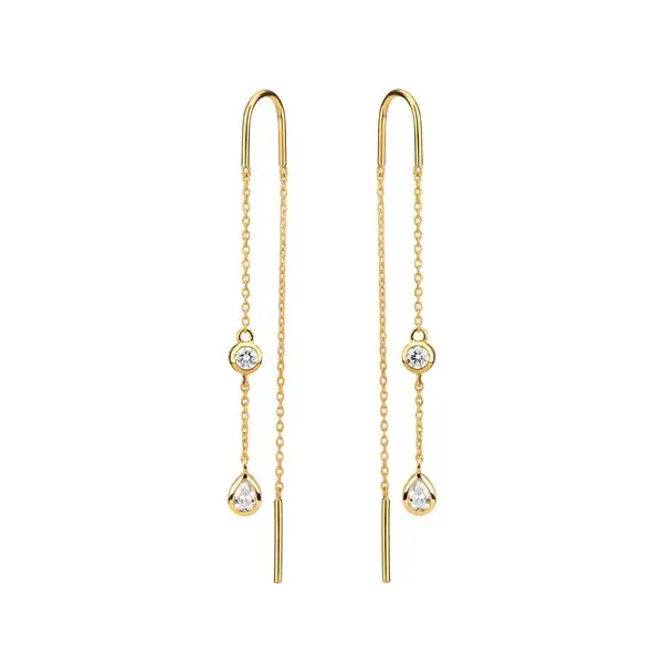 AUGUSTINE JEWELS Diamond Threader Earrings - Gold