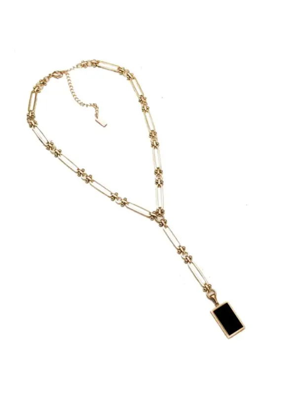 ADRIANA PAPPAS DESIGNS Luna Lariat Necklace - Black