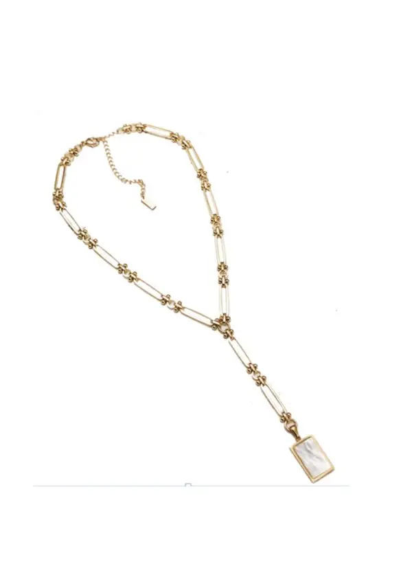 ADRIANA PAPPAS DESIGNS Luna Lariat Necklace - White