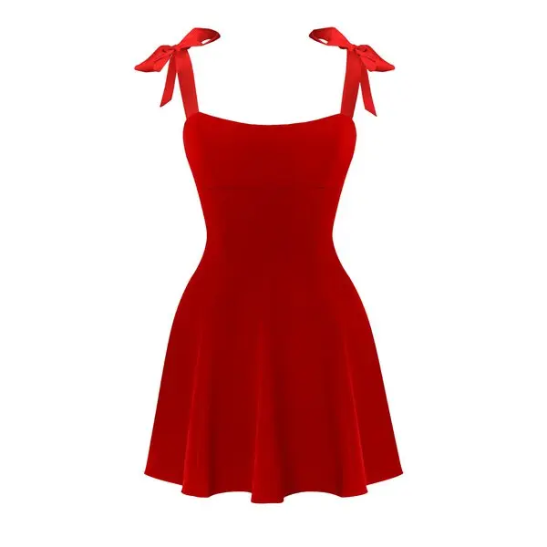 SANCTUMUM Lottie Mini Dress With Ties - Red