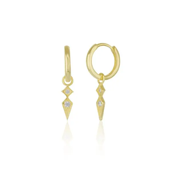 SPERO LONDON Sterling Silver Rhombus Drop Earrings - Gold