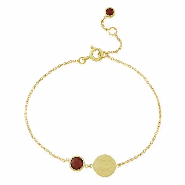 AUREE JEWELLERY Gold Bali Garnet Bracelet - Gold/red