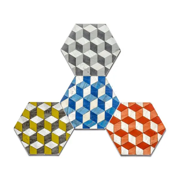 E. INDER DESIGNS Four Coasters In Mixed Colours. Heat Resistant And Durable. Colours May Vary From First Image - Brown/green