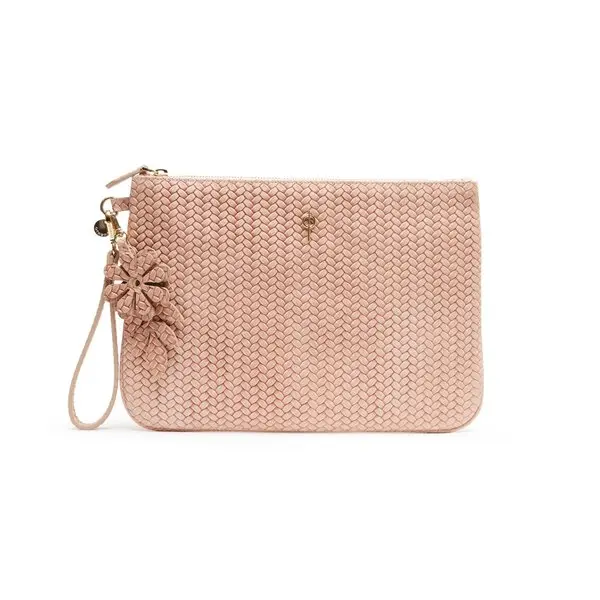 OTRERA Braided Leather Clutch - Pink