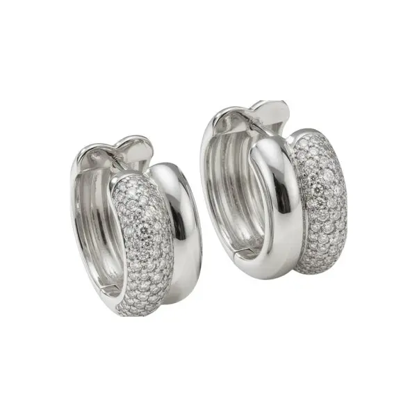 NATIVE GEM Double Donut Huggie Earrings - Silver