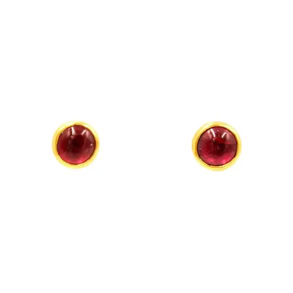 1610ISTANBUL Harem Garnet Earrings - Gold