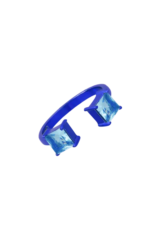 LAVANI JEWELS Togusa Open Ring - Blue