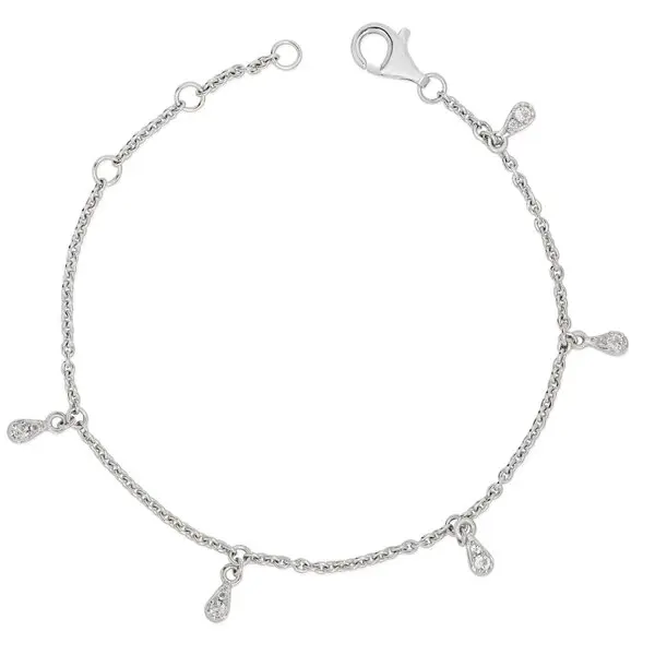 LUCY QUARTERMAINE Solid Sterling Drip Bracelet With White Topaz - Silver