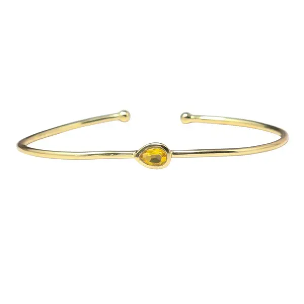 HARFI Elegant Citrine Bangle - Gold/yellow