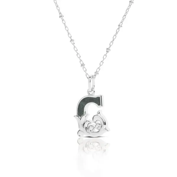 KASUN LONDON G Initial Pendant Necklace - Silver