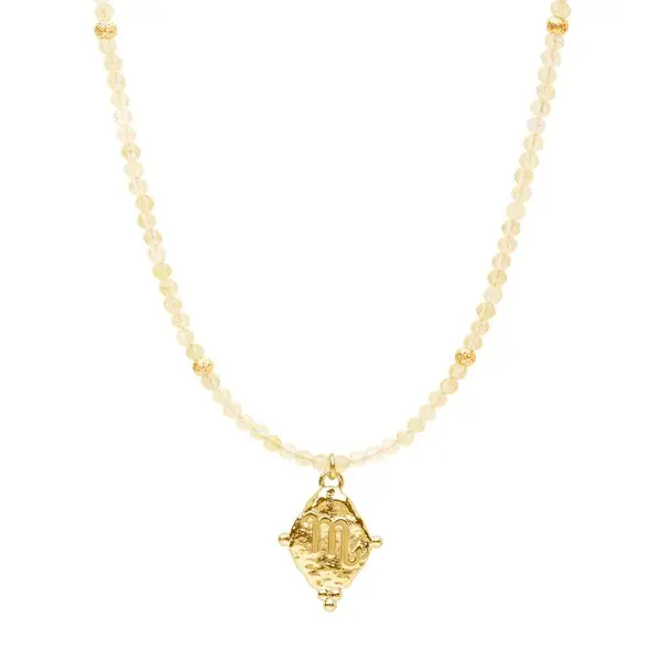 SEVEN SAINTS Scorpio Gemstone Choker Necklace - Yellow