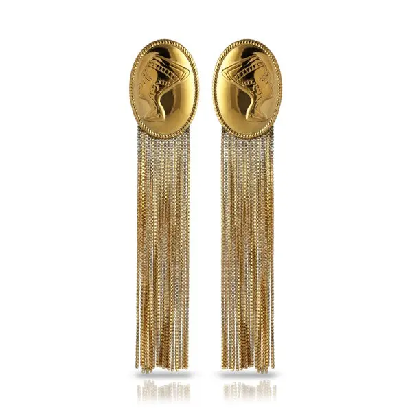 SUCRÉ COUTURE Neffie Fringe Earrings - Gold