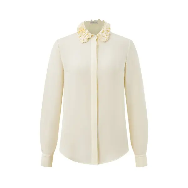 EMMA WALLACE Silk Petal Blouse - White