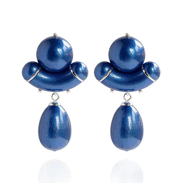 SAULE LABEL Aria Earrings In Imperial - Blue