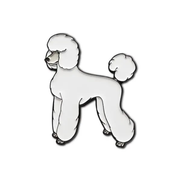 MAKE HEADS TURN Poodle Dog Enamel Pin - White/black