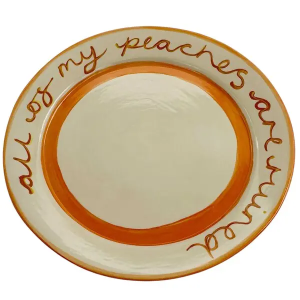 L&CLAY CERAMICS All Of My Peaches Dinner Plate - Orange