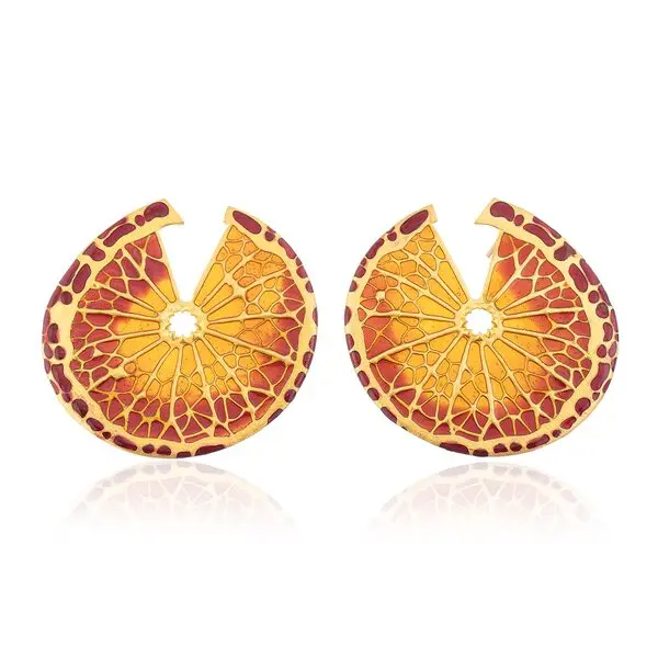 MILOU JEWELRY Slice Dangle Earrings - Orange