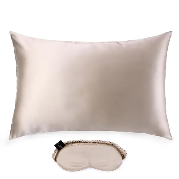 SILK WORKS Neutrals Caramel Mulberry Silk Pillowcase And Eye Mask Set - Brown/purple